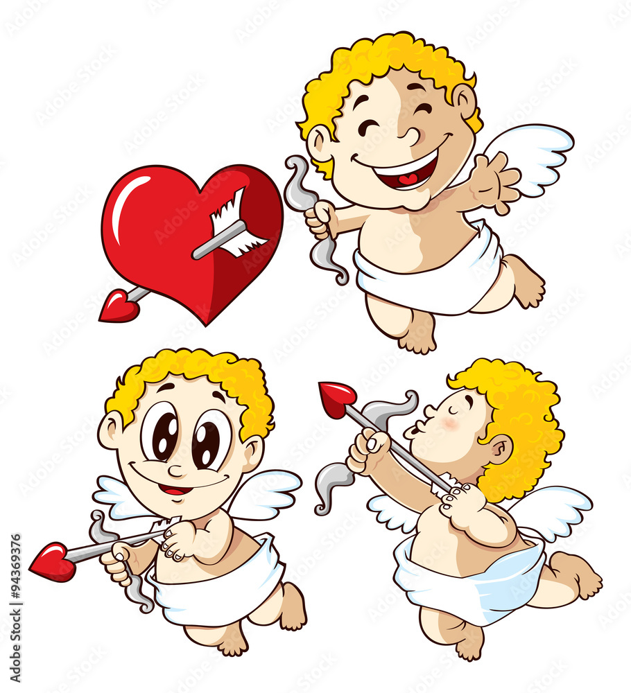 cartoon cupid collection Stock Vector | Adobe Stock