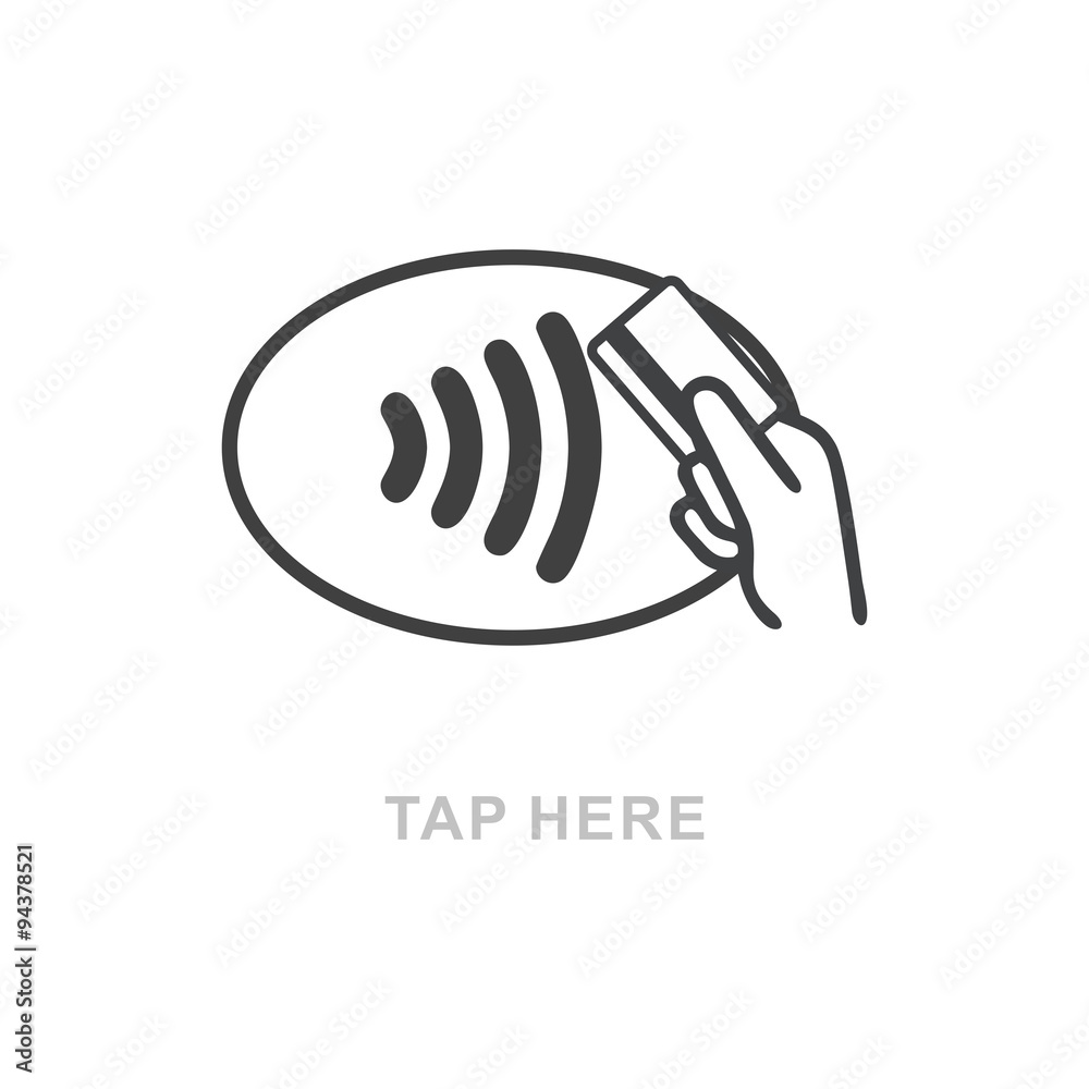 Mobile payment Tap Here Stock Vector | Adobe Stock