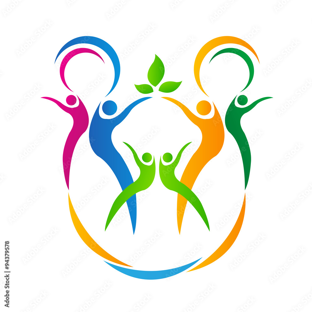 A vector drawing represents happy people design isolated on white ...