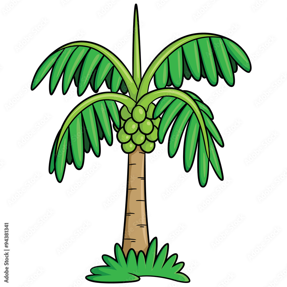 Coconut Tree Cartoon Illustration of cute cartoon coconut tree. Stock ...