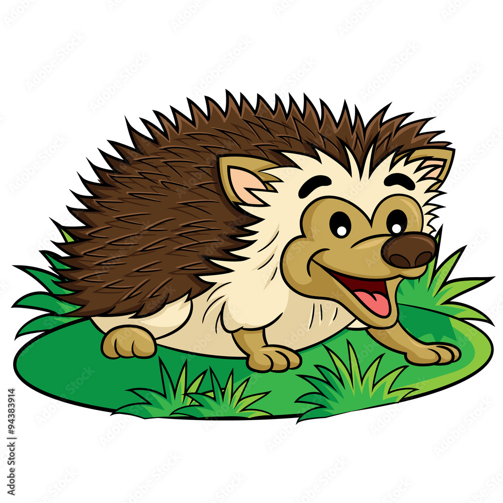 Hedgehog Cartoon Illustration of cute cartoon hedgehog. Stock Vector ...