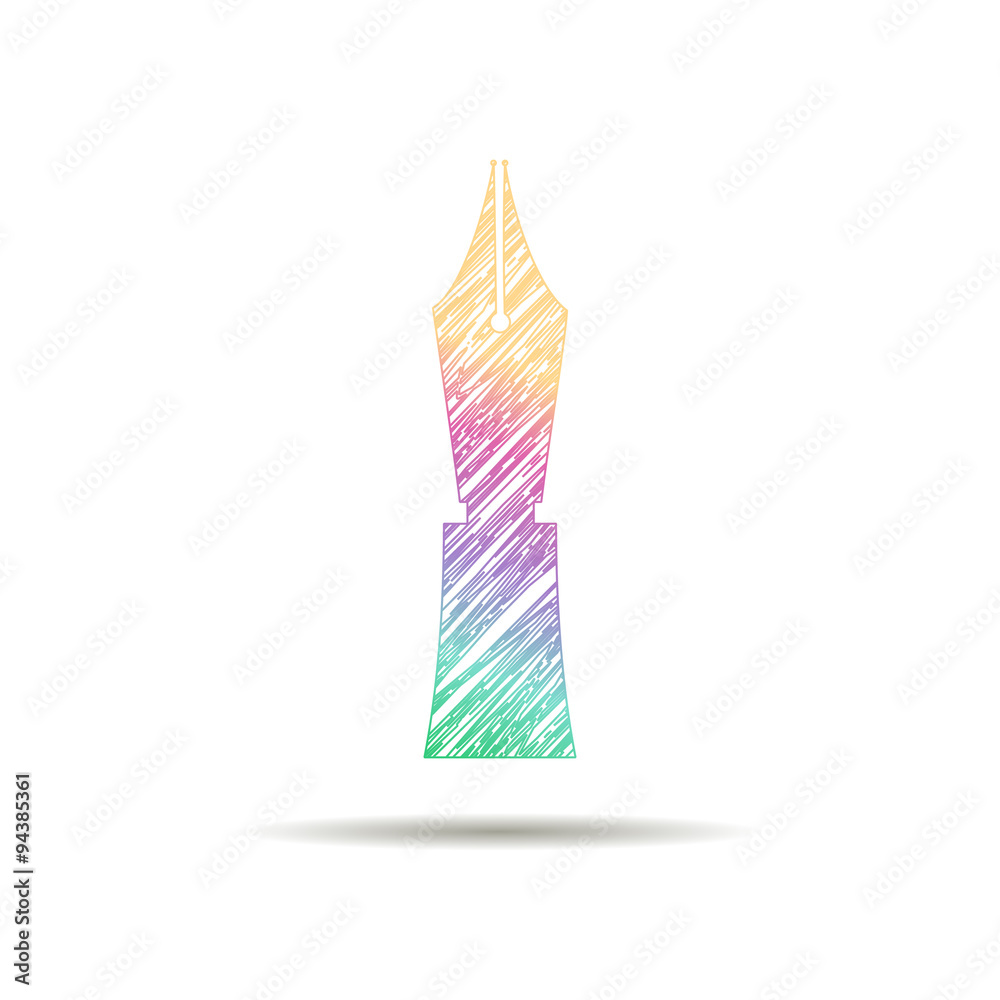 Pen logo painted in the colors of the rainbow Stock Vector | Adobe Stock