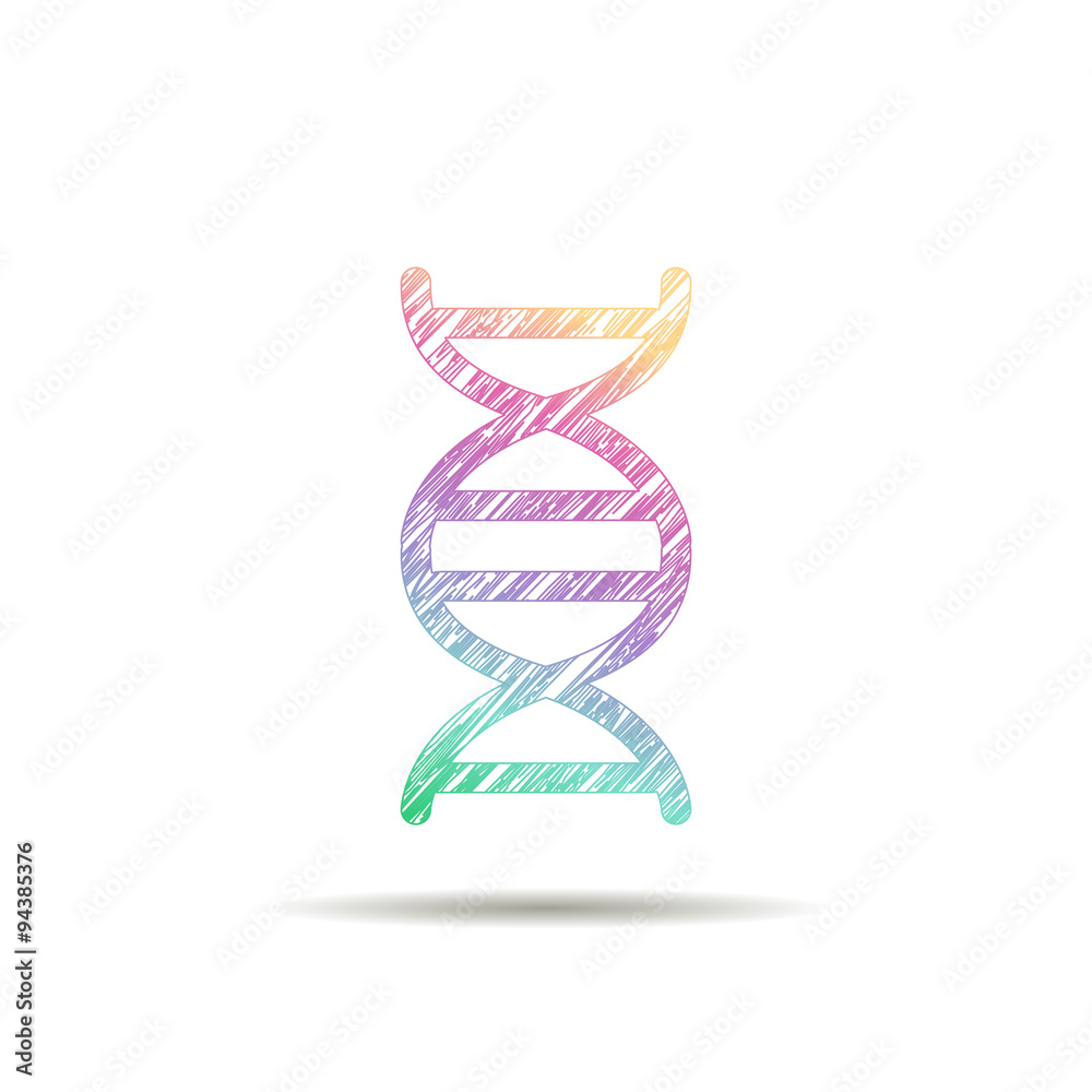 DNA logo is painted in the colors of the rainbow Stock Vector | Adobe Stock
