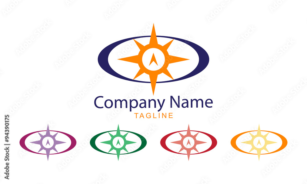 Compass Logo with five color options Stock Vector | Adobe Stock
