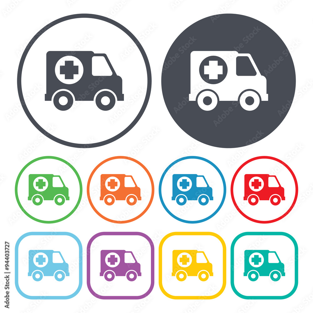 Medical car vector icon. On White Background Stock Vector | Adobe Stock