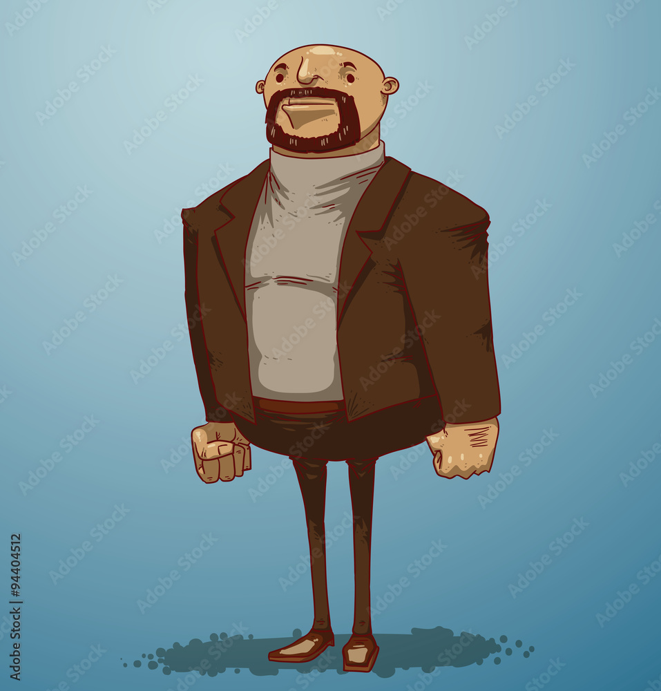 Vector office boss with a beard. Cartoon image of a man office boss ...