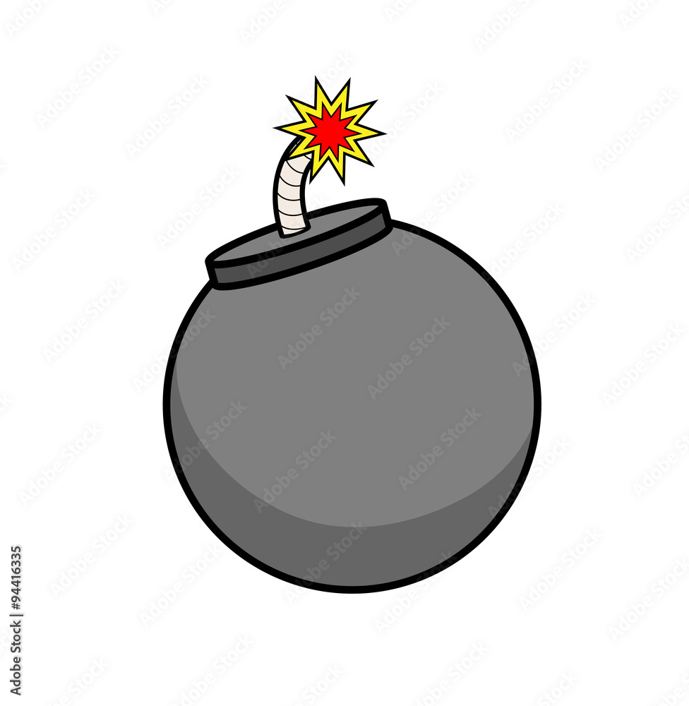 Bomb, a hand drawn vector illustration of a bomb that are about to ...