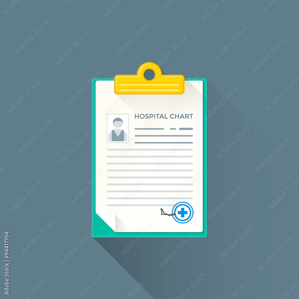 vector flat hospital chart illustration icon. Stock Vector | Adobe Stock