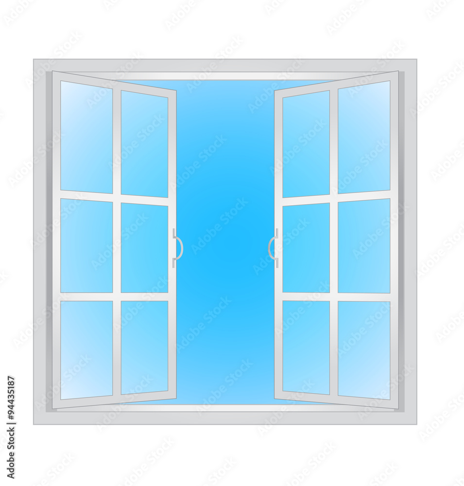 Windows-half open window vector Stock Vector | Adobe Stock