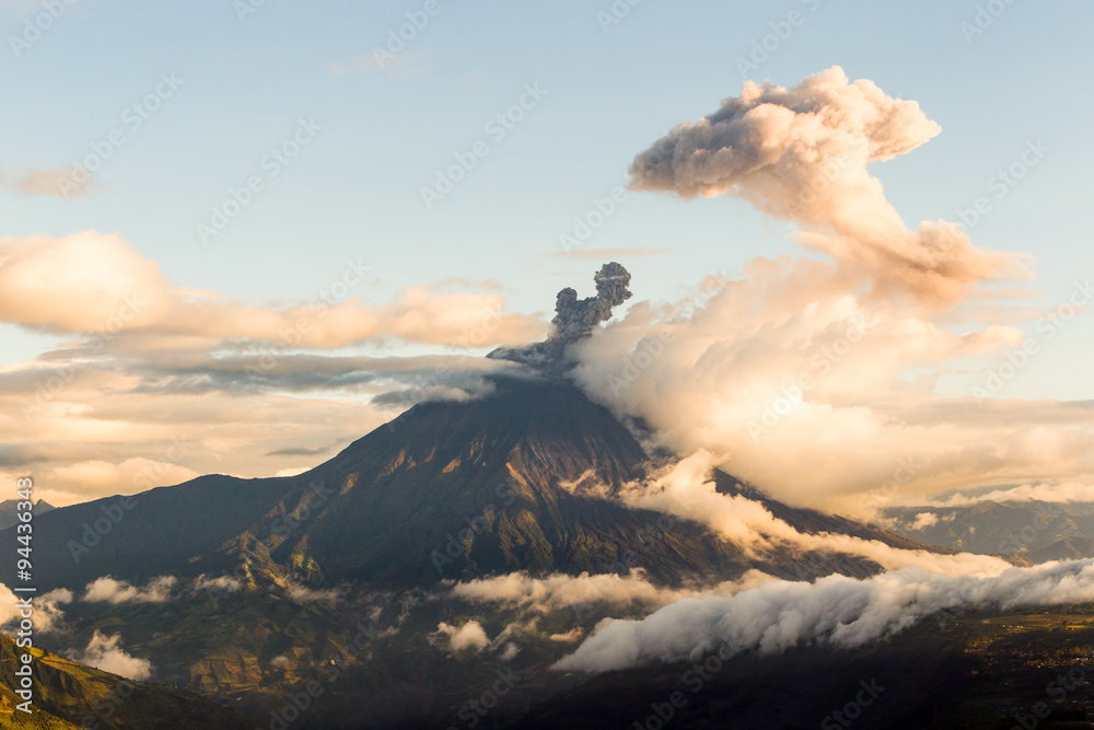 smoke plume tungurahua eruption eruption at eve ecuador south america ...