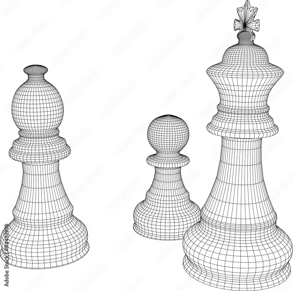 Chess in the vector. The outline of chess. Chess pieces for chess ...