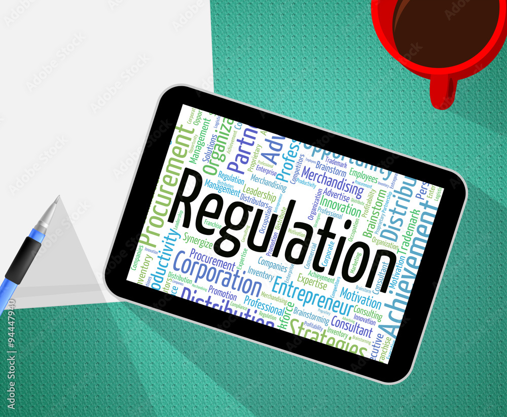 Regulation Word Means Edict Rule And Law Stock Illustration | Adobe Stock