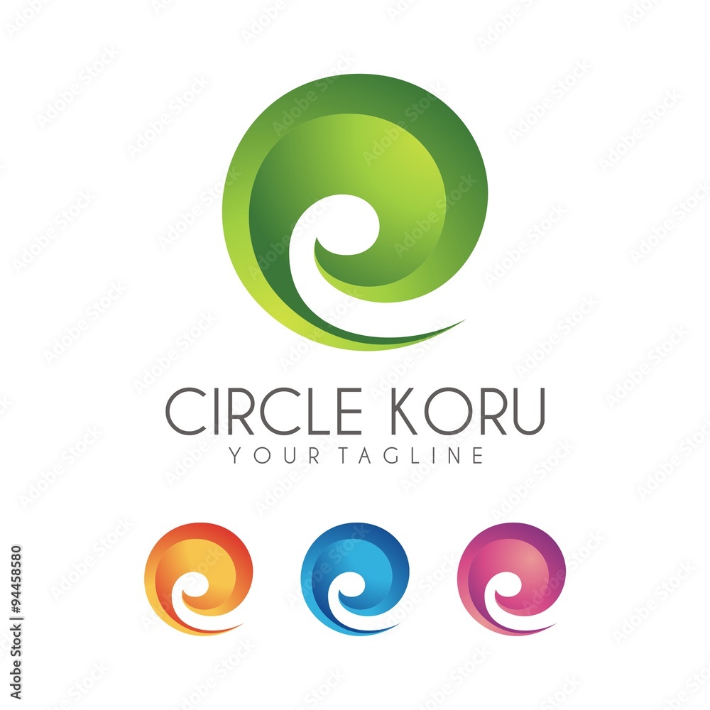 Circle Koru Logo - Vector - Illustration Stock Vector | Adobe Stock