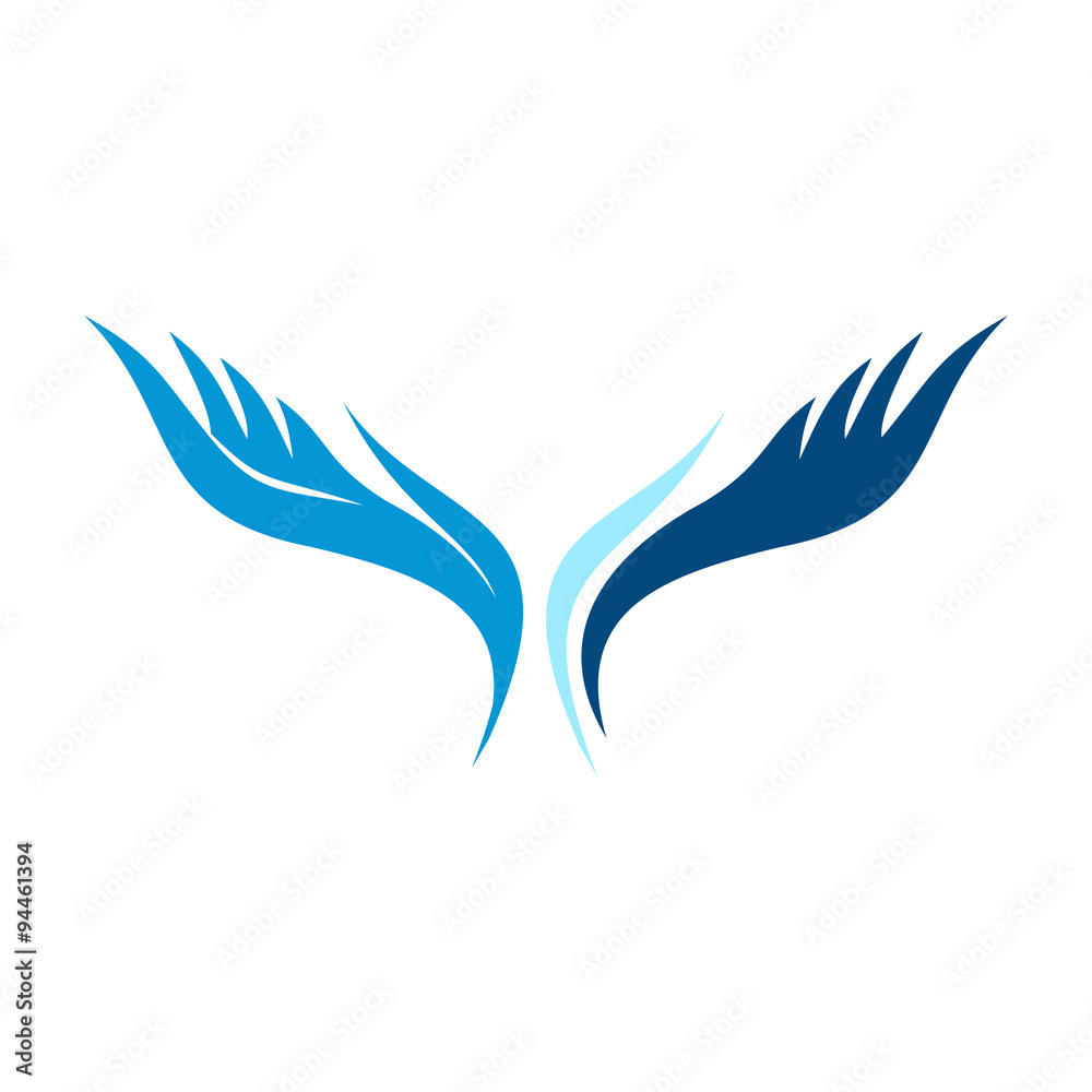Hand Wing Pray for Peace Logo Illustration Stock Vector | Adobe Stock