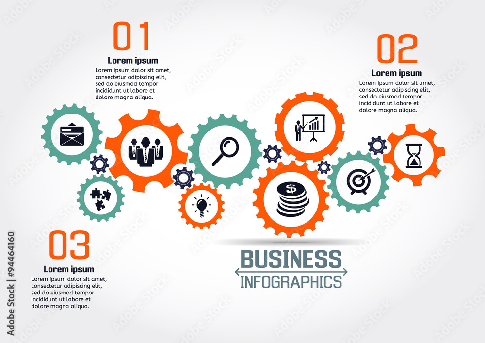 Business infographic with gears Stock Vector | Adobe Stock