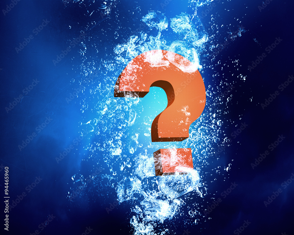 Question mark in water Stock Illustration | Adobe Stock