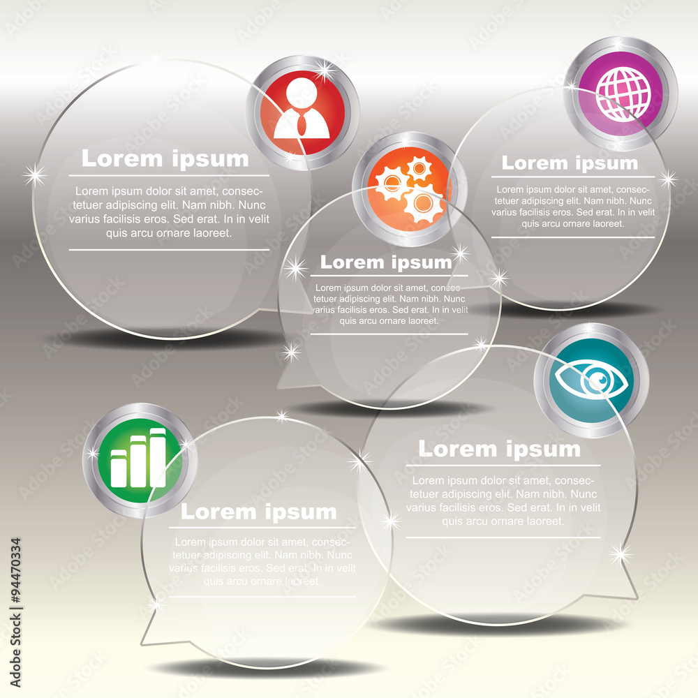 Transparent balloon Vector Banner with icon, for presentation. Stock ...