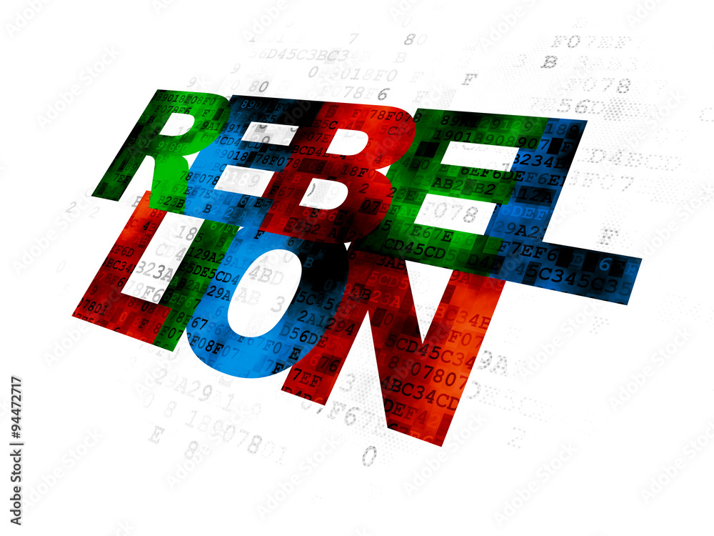 Politics concept: Rebellion on Digital background Stock Illustration ...