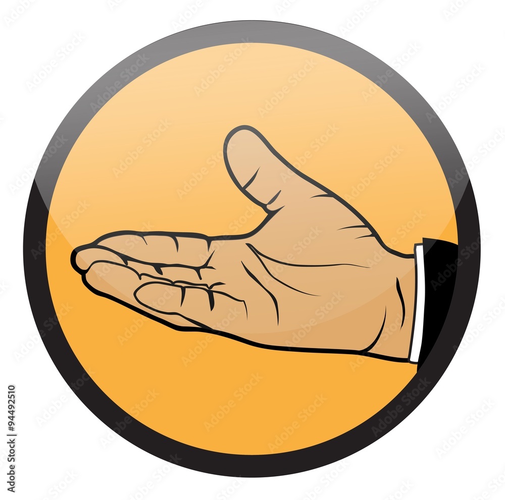 empty open hand,outstretched hand symbol emblem Stock Illustration ...