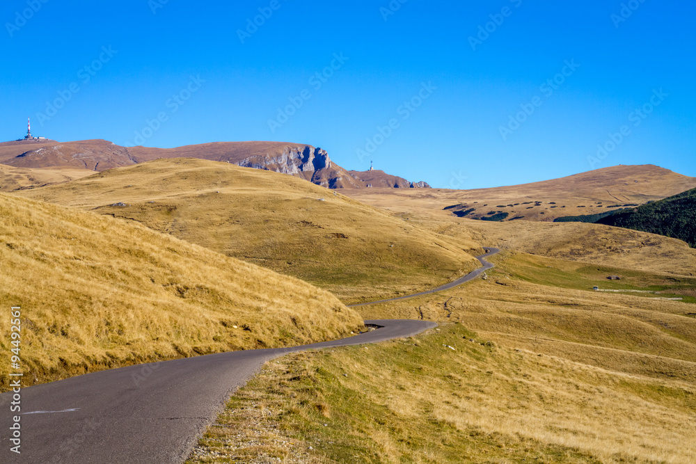 Romania , Bucegi mountains . Transbucegi , the road that crosses the ...