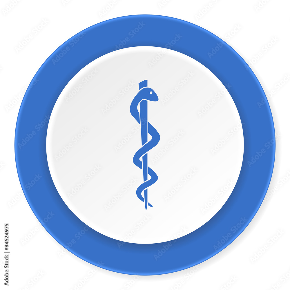 emergency blue circle 3d modern design flat icon on white background ...
