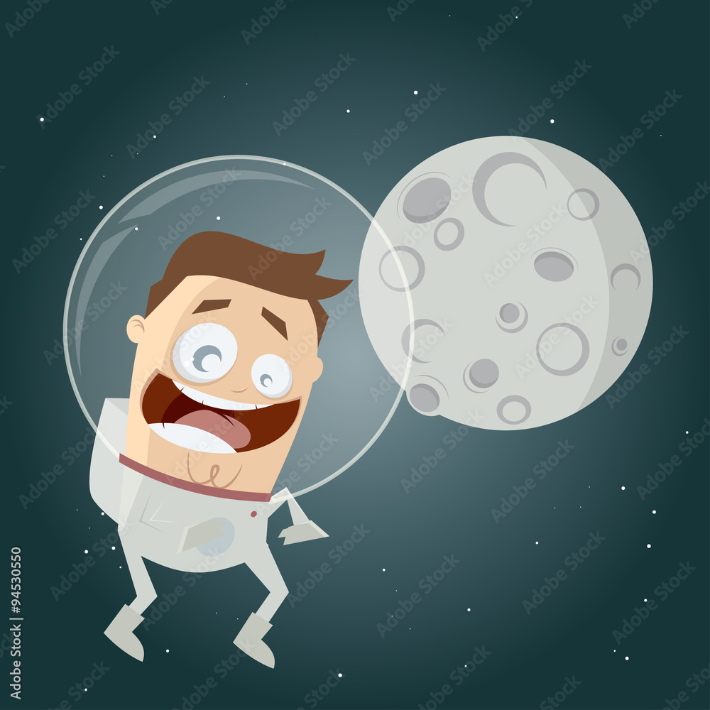 astronaut mond cartoon comic Stock Vector | Adobe Stock