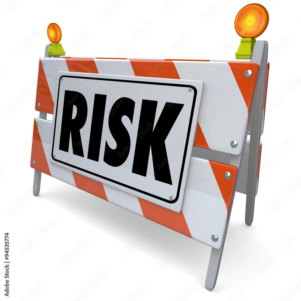 Risk Word Construction Barrier Sign Liability Danger Stock Illustration ...