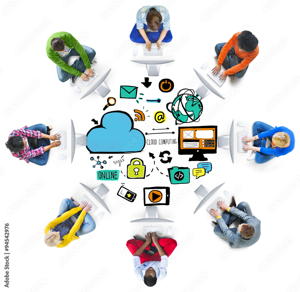 Diversity Casual People Cloud Computing Computer Communication C Stock ...