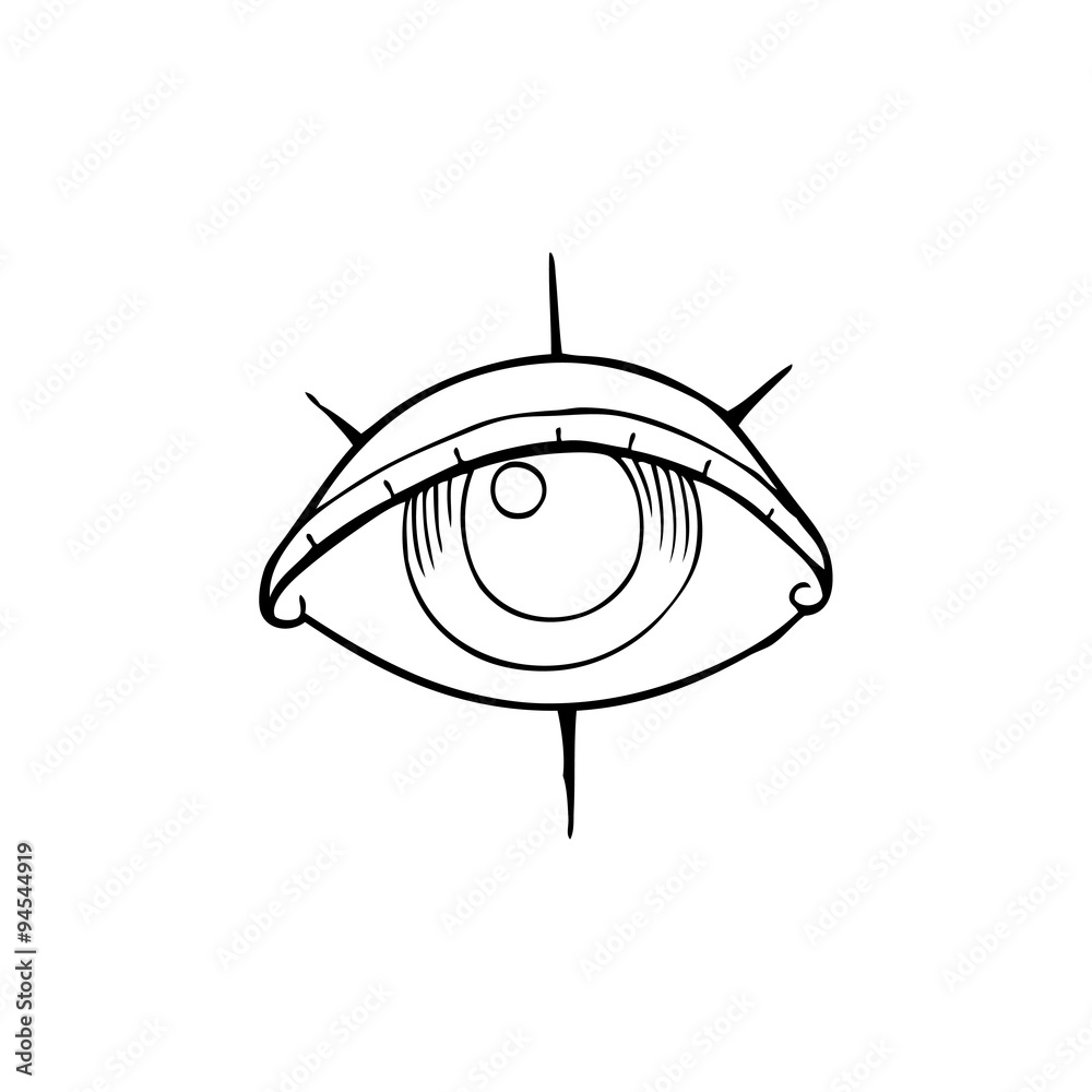 line drawing cartoon tattoo eye symbol Stock Vector | Adobe Stock