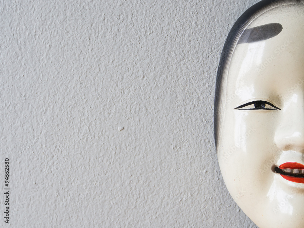 Traditional japanese theater masks made of iron Stock Photo | Adobe Stock