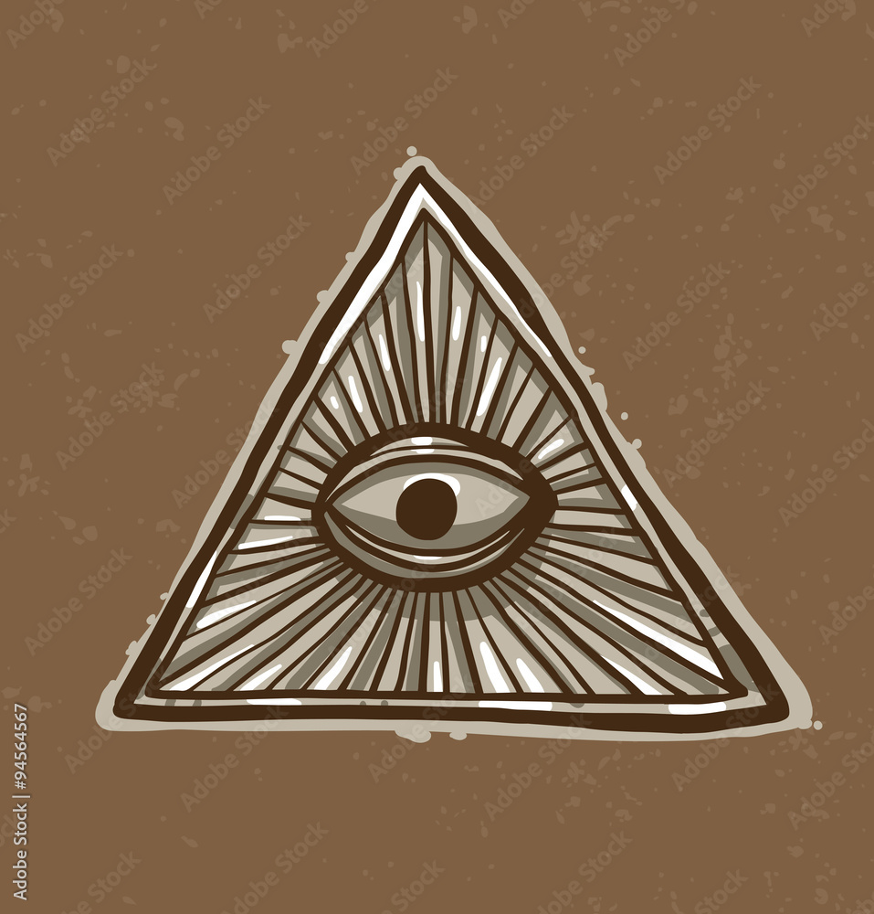 Vector Masonic symbol, eye in the center. Image of Masonic symbol as a ...