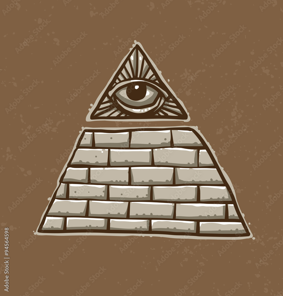 Vector Masonic symbol, eye on top. Image of Masonic symbol as a ...