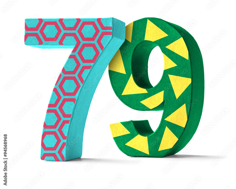Bunte Zahl aus Pappe - Nummer 79 Stock Photo | Adobe Stock Bunte Zahl aus Pappe - Nummer 79 Stock Photo | Adobe Stock