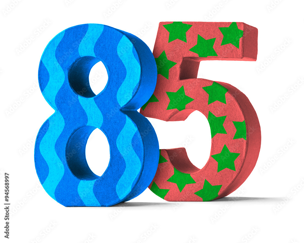 Bunte Zahl aus Pappe - Nummer 85 Stock-Foto | Adobe Stock Bunte Zahl aus Pappe - Nummer 85 Stock-Foto | Adobe Stock