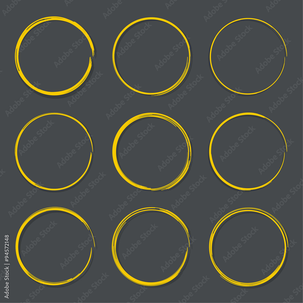 Set hand drawn ovals Stock Vector | Adobe Stock