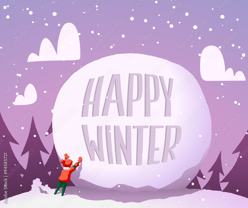 Happy_winter vector de Stock | Adobe Stock