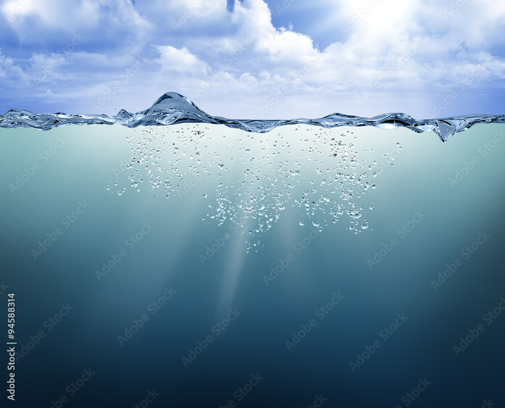 underwater view with blue water Stock Illustration | Adobe Stock