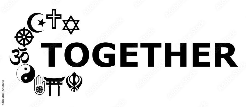 Together Religious symbols Stock Illustration | Adobe Stock