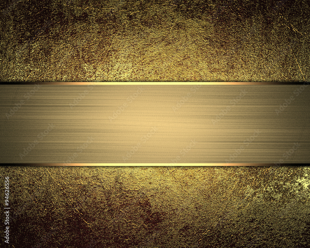 Grunge gold background with a gold sign for text. Element for design ...