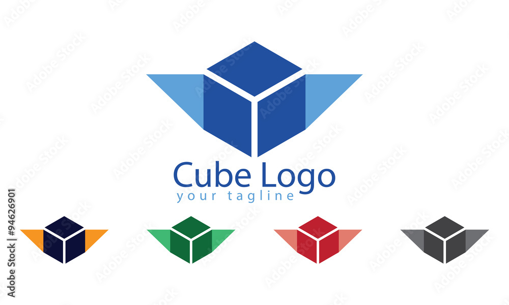 Cube Logo Vector With Five Color Options Stock Vector | Adobe Stock