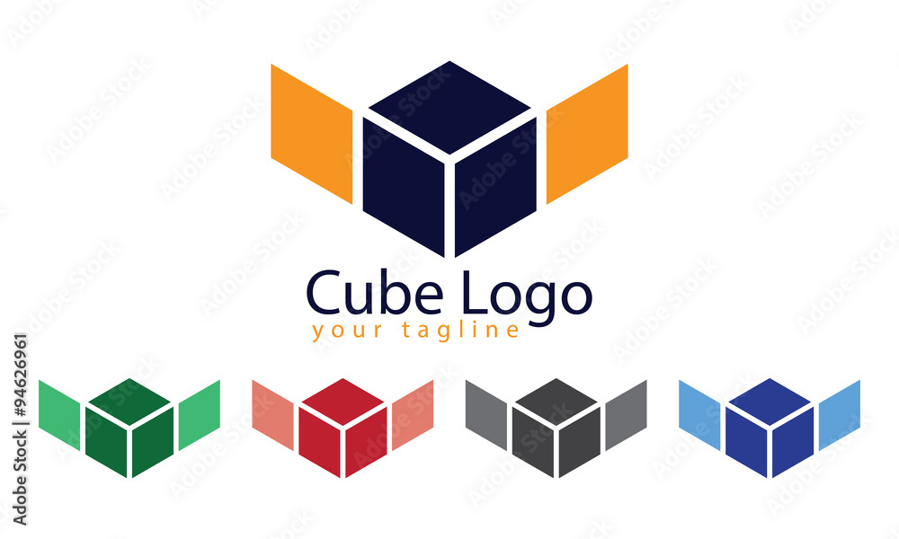 Cube Logo Vector With Five Color Options Stock Vector | Adobe Stock