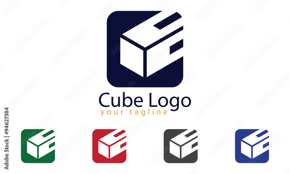 Cube Logo Vector With Five Color Options Stock Vector | Adobe Stock