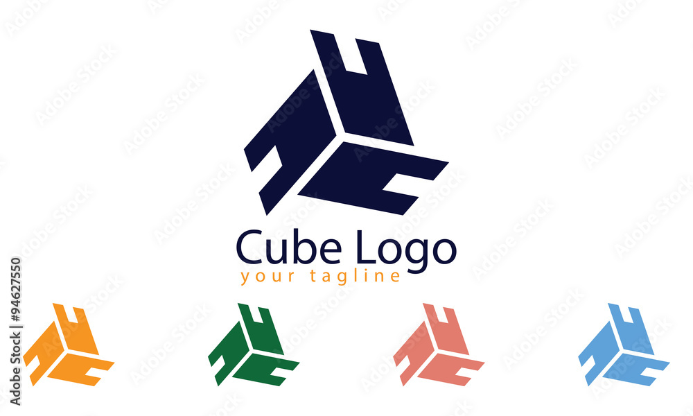 Cube Logo Vector With Five Color Options Stock Vector | Adobe Stock