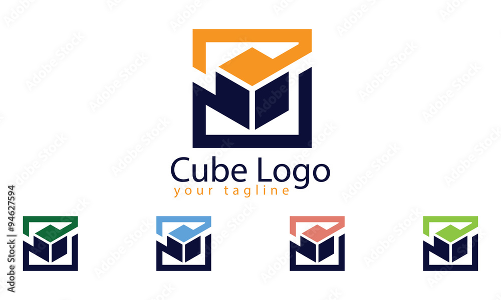 Cube Logo Vector With Five Color Options Stock Vector | Adobe Stock