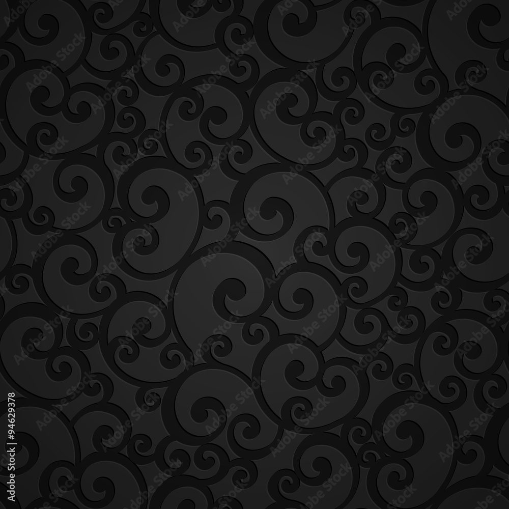 Floral Swirl Damask Seamless Pattern Stock Vector | Adobe Stock