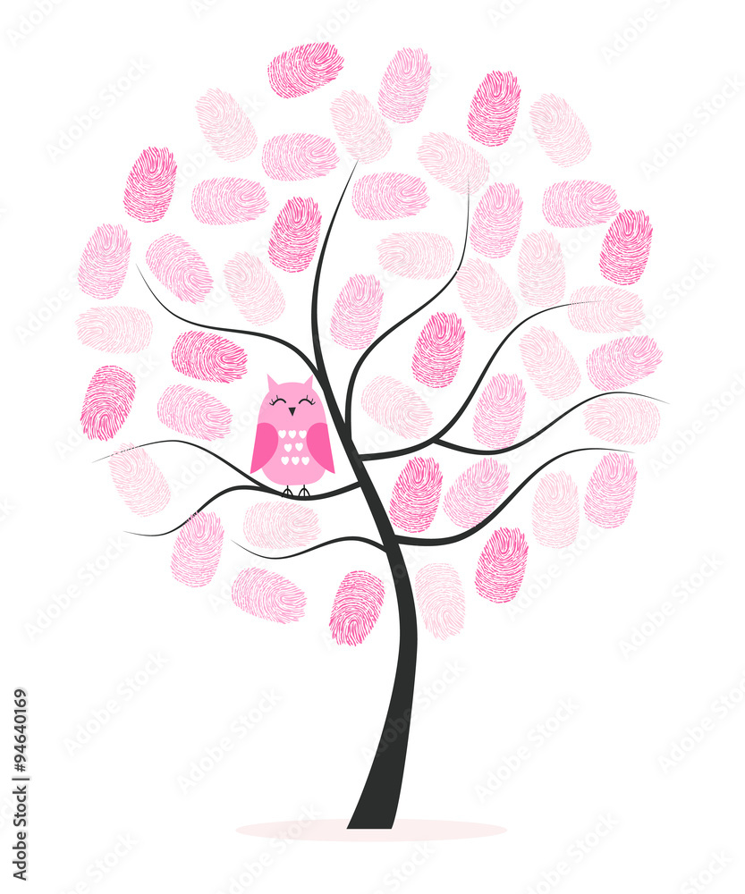Thumbprint Tree Vector
