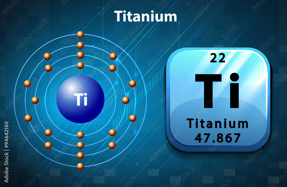 Periodic chart with symbol and number for Titanium Stock Vector | Adobe ...