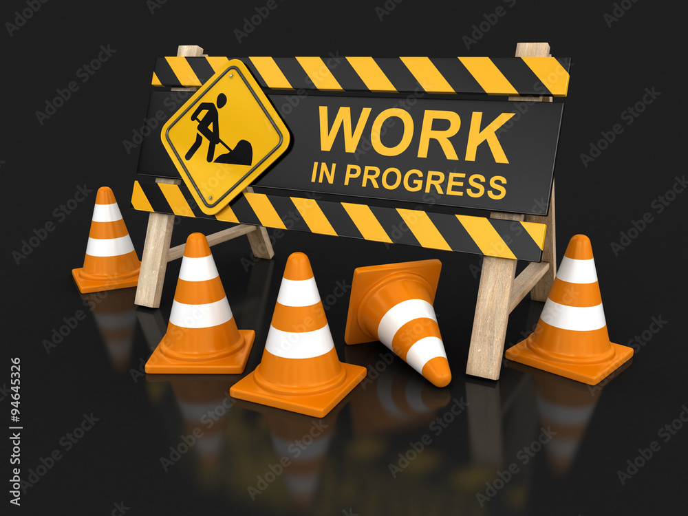 Work in progress sign. Image with clipping path Stock Illustration ...