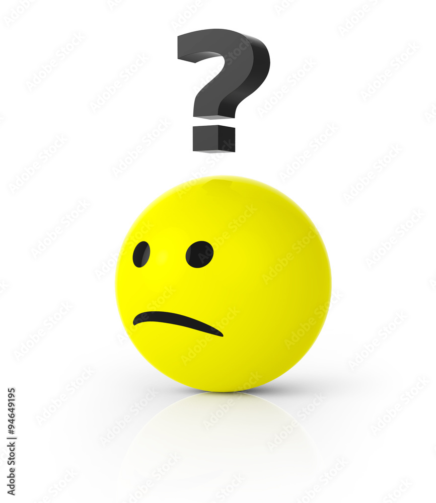 Smilie mit Fragezeichen Stock-Illustration | Adobe Stock
