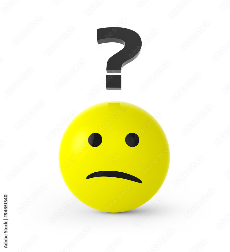 Smiley mit Fragezeichen Stock-Illustration | Adobe Stock